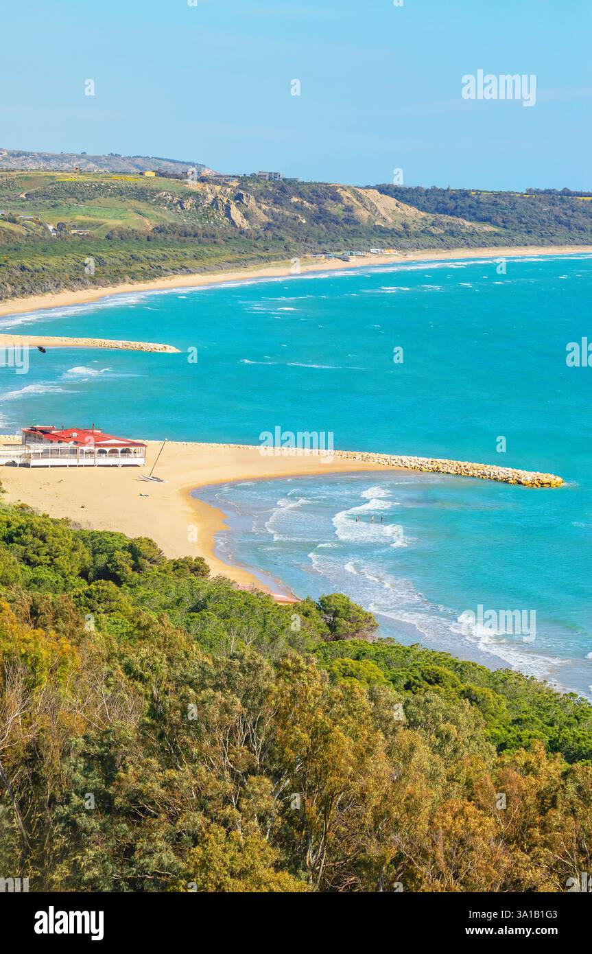 Eraclea Minoa beach, elevated view, Cattolica Eraclea, Agrigento ...