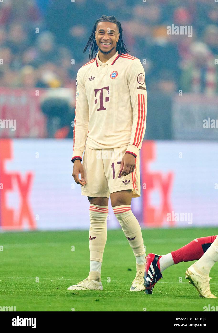 Michael Olise (FCB 17) in the round of 16 first leg match FC BAYERN ...