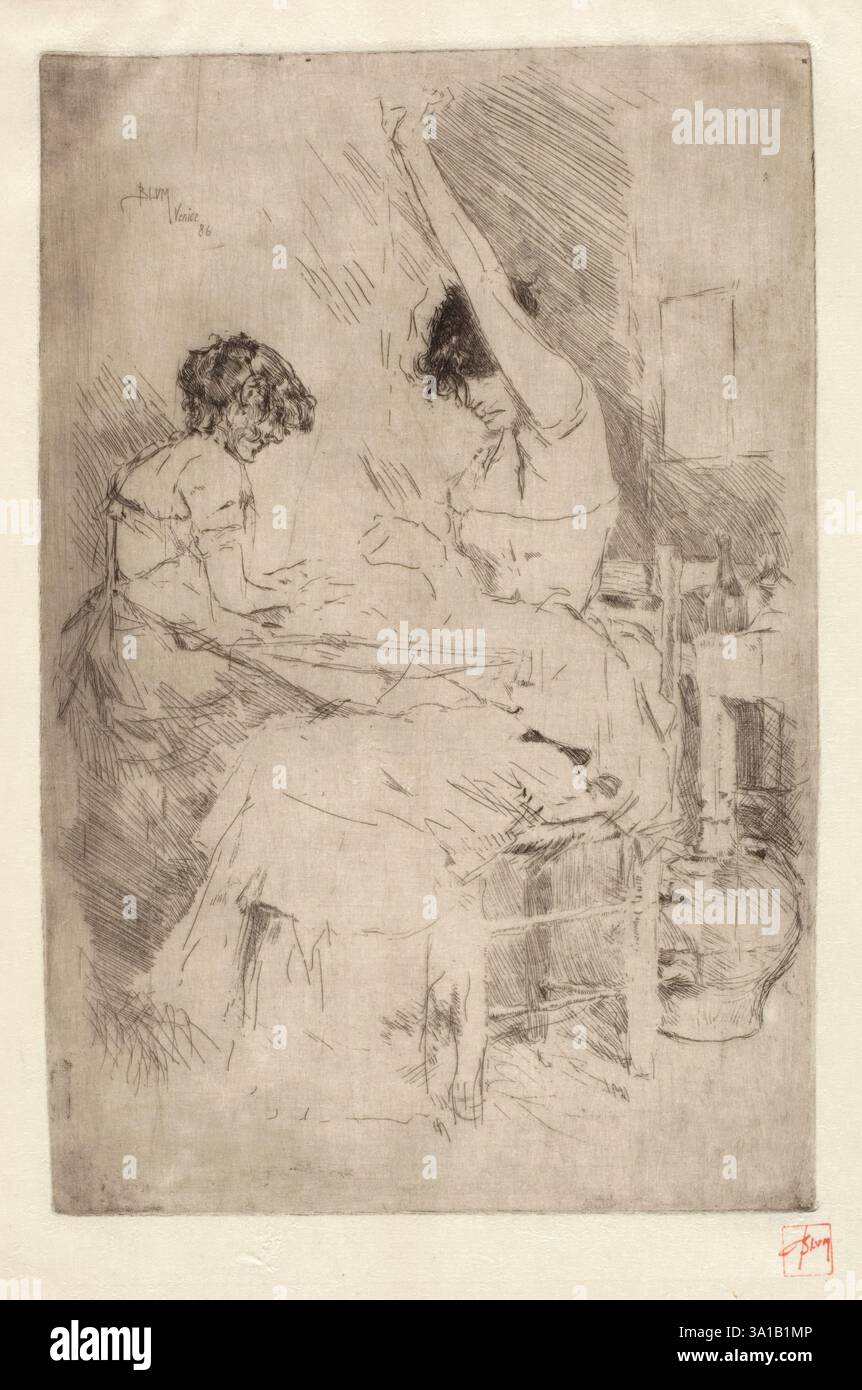 Bead Stringers, Venice, 1886 Stock Photo - Alamy