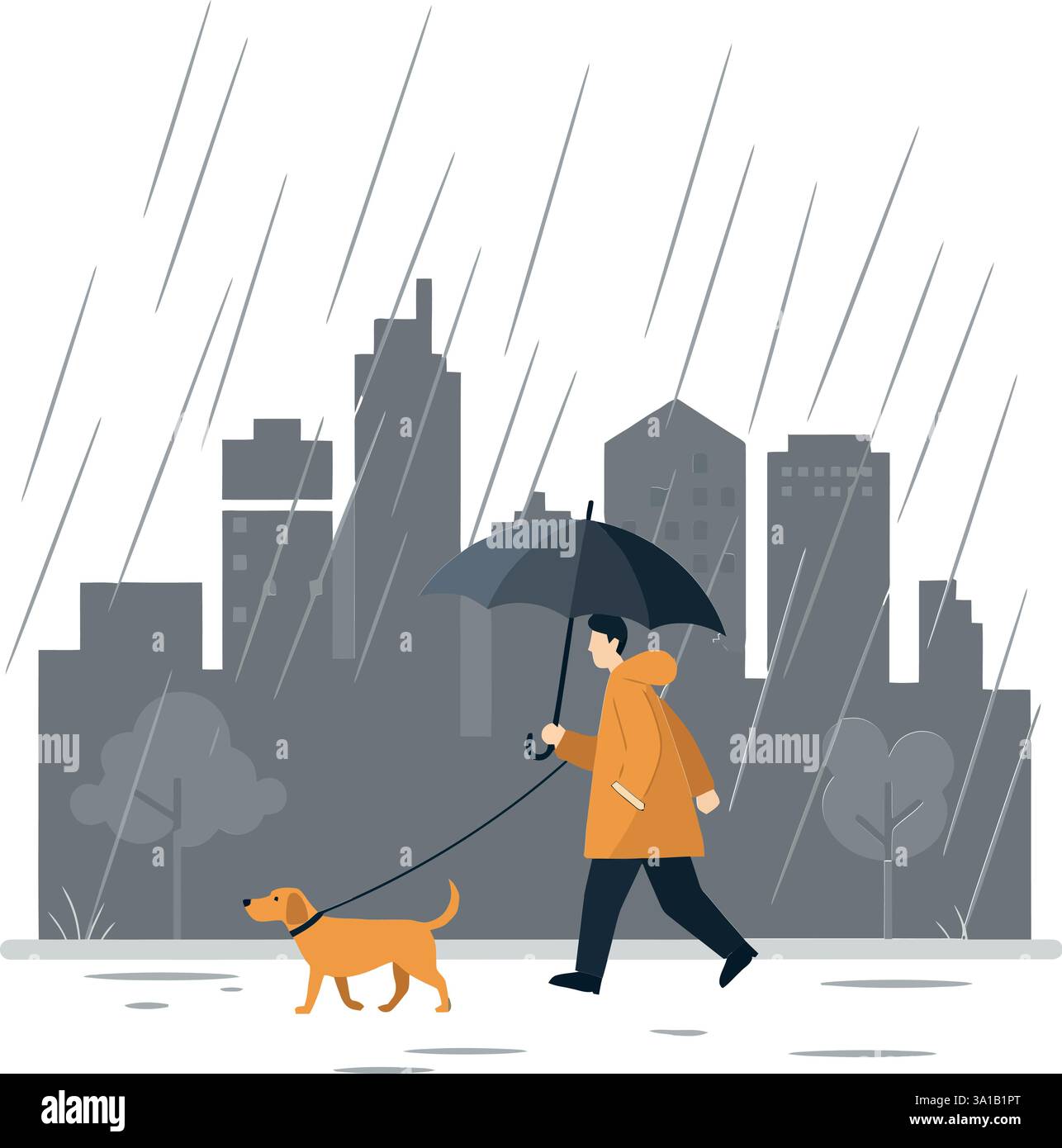 The dog becomes excited and pulls on the leash Stock Vector Image & Art ...