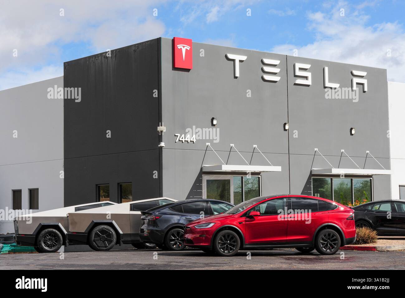Mesa, Arizona, USA. 7th Mar, 2025. Tesla vehicles, including two ...