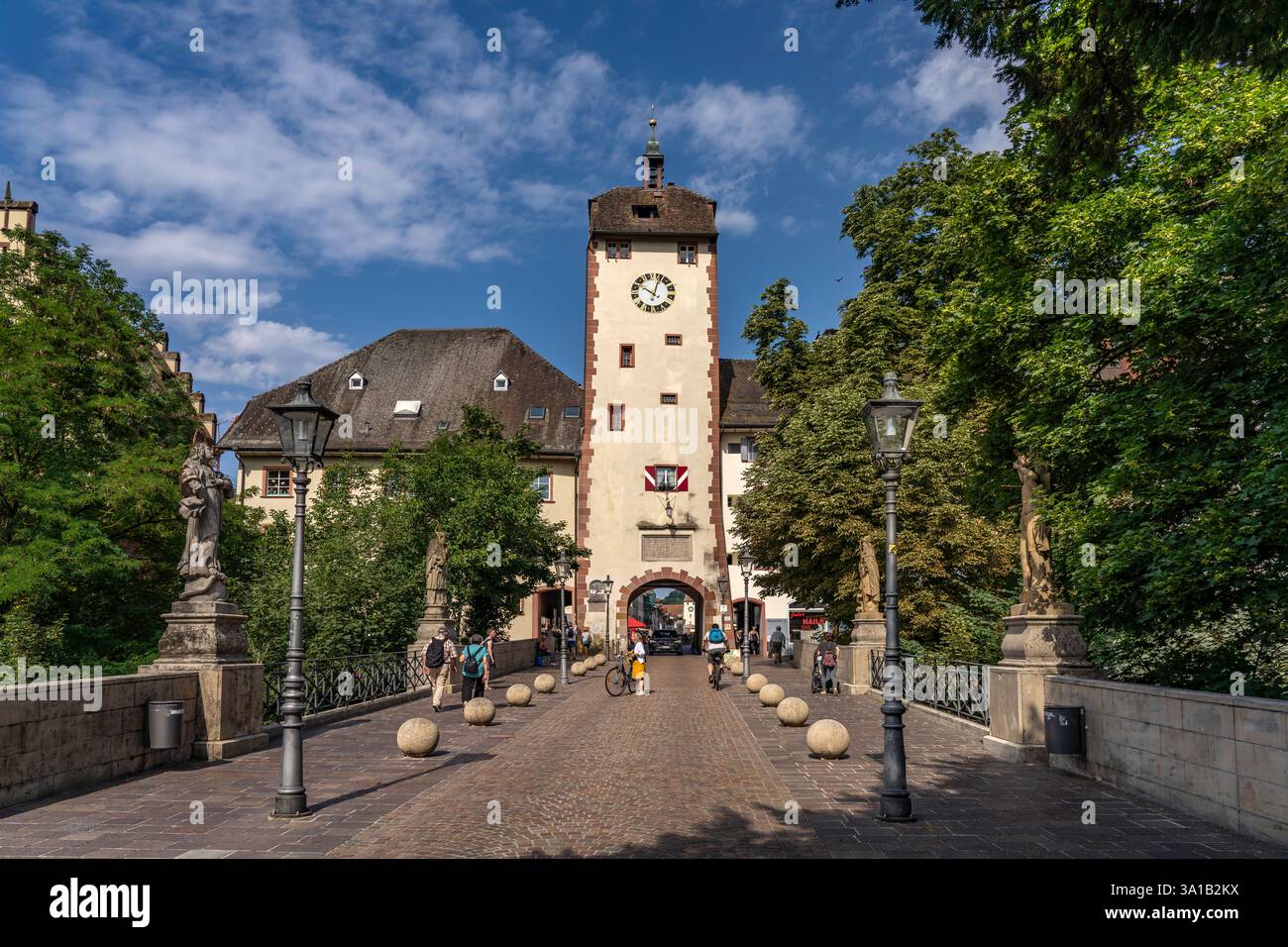 The Upper Gate or Schaffhauser Gate, landmark of the town of Waldshut ...