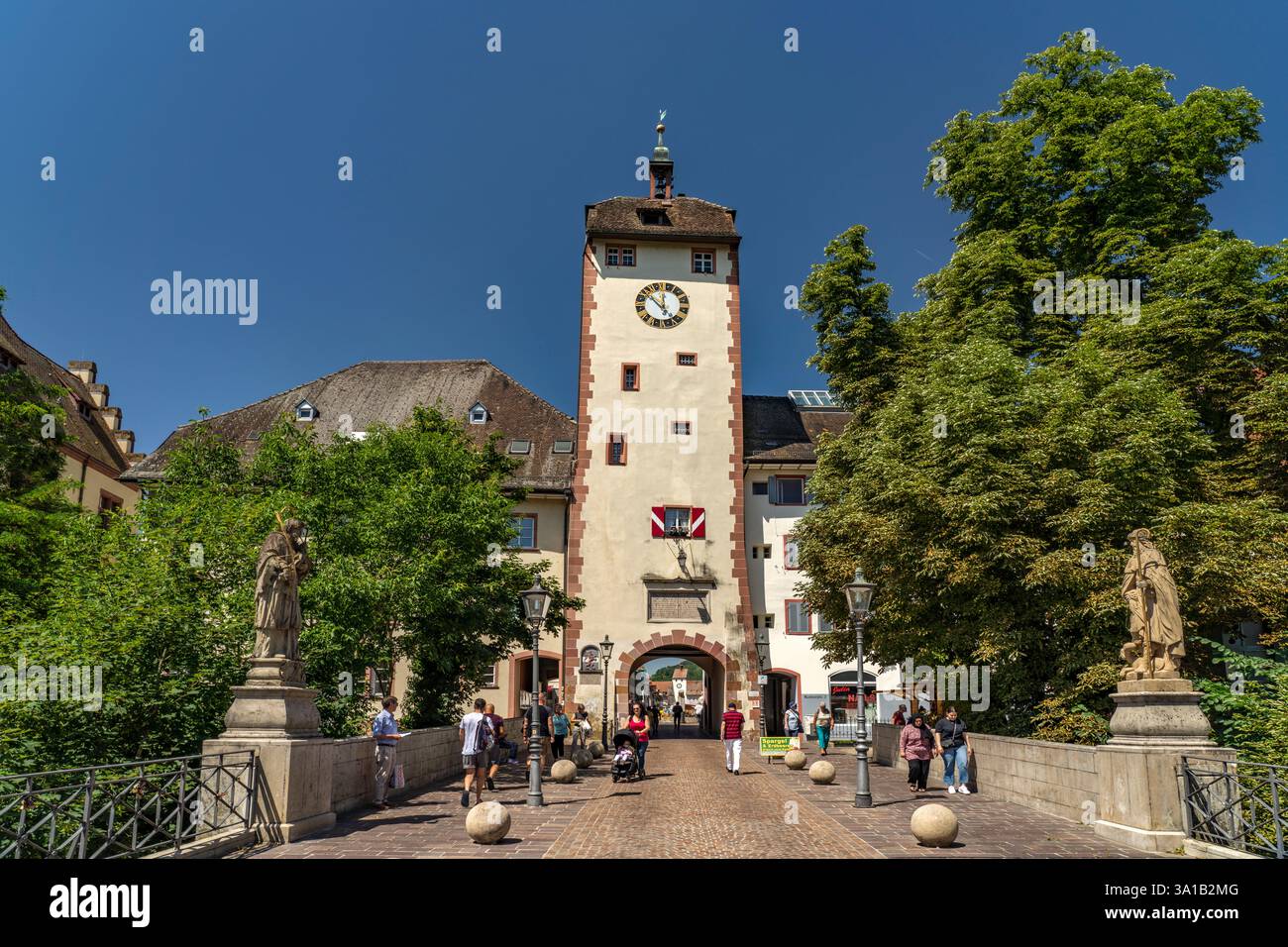 The Upper Gate or Schaffhauser Gate, landmark of the town of Waldshut ...