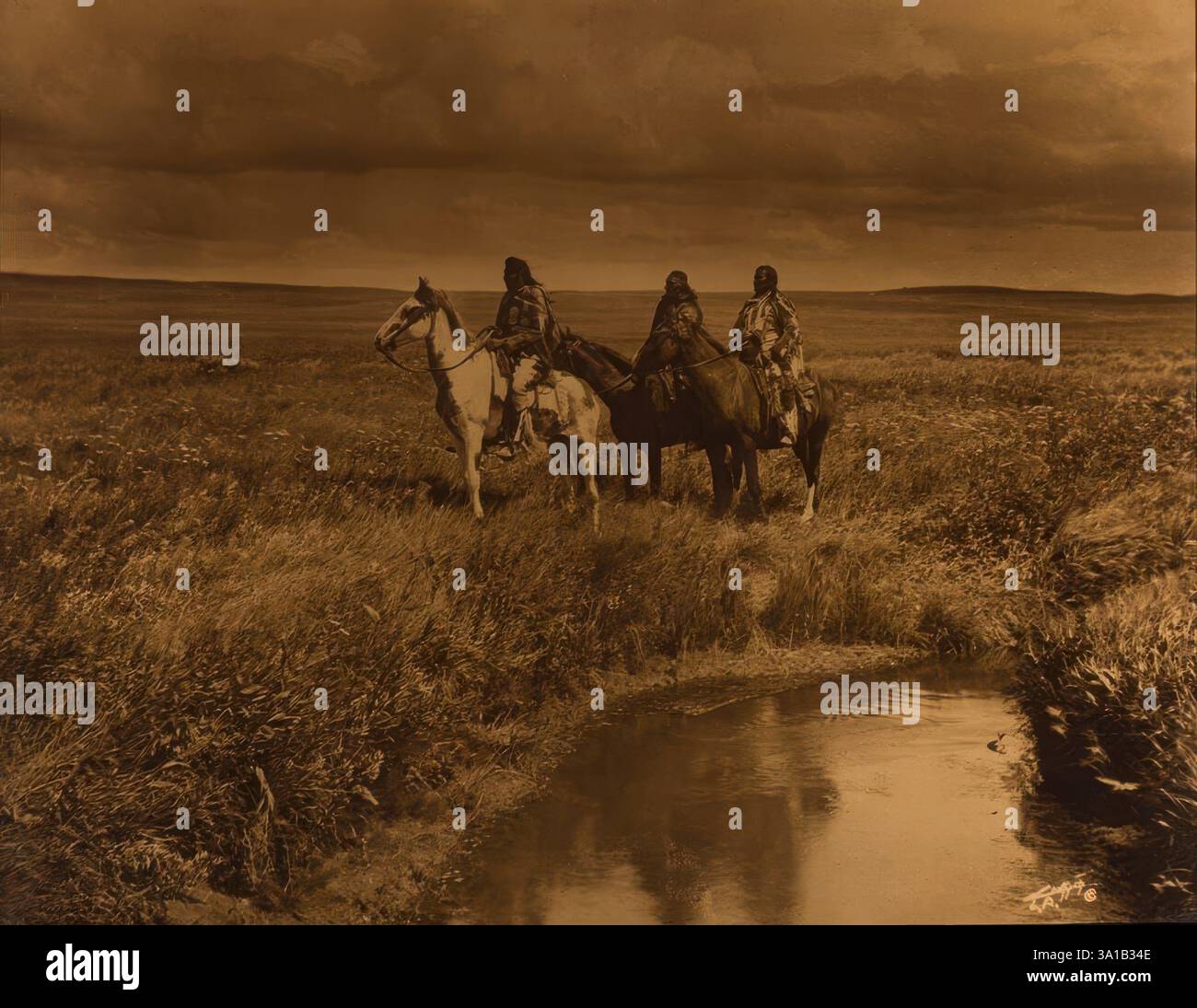 The Three Chiefs- Piegan, 1900 Stock Photo - Alamy
