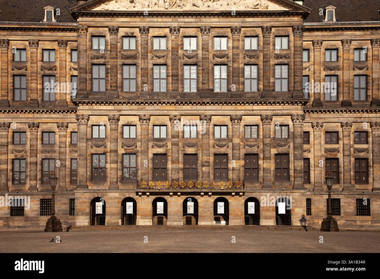 The Paleis op de Dam or Koninklijk Paleis, the royal palace on Dam Square in the Dutch capital ...