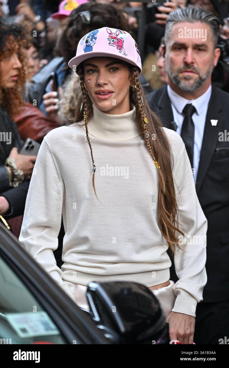 Clara Berry arriving at Kenzo show during Paris Fashion Week in Paris ...