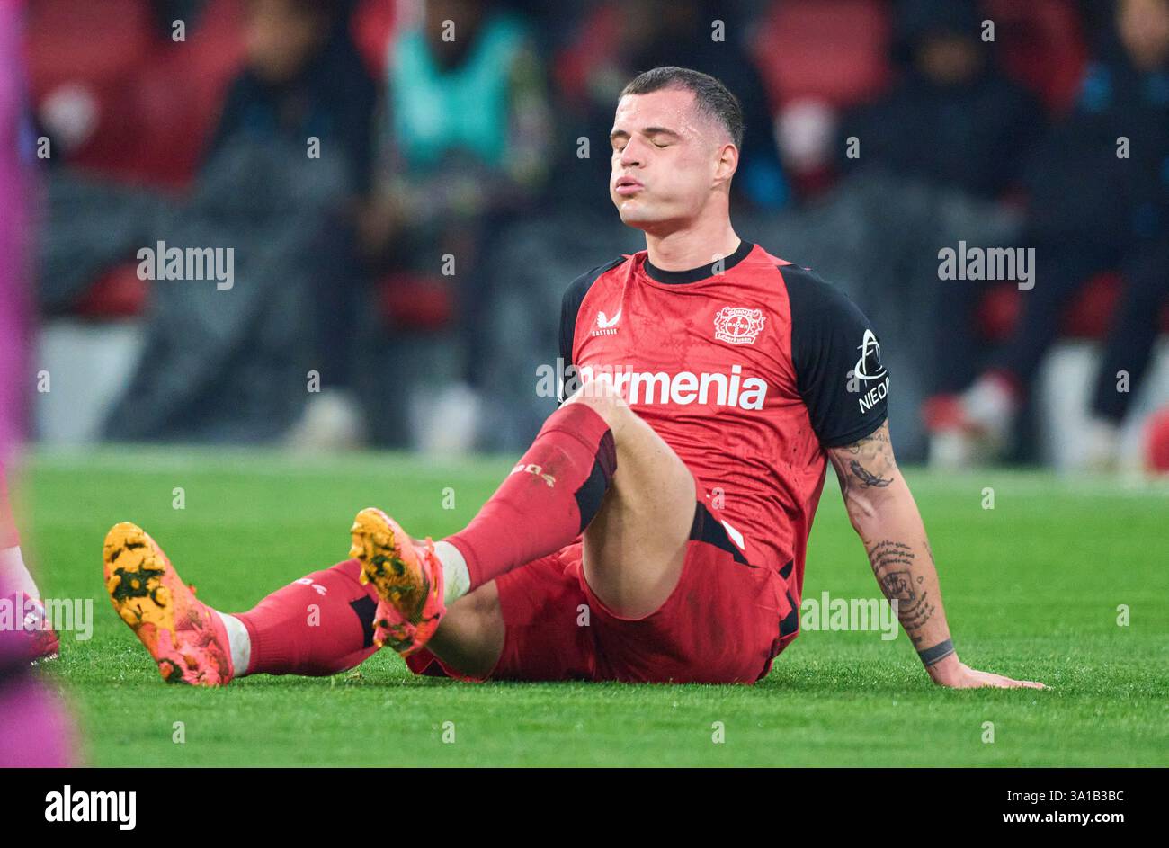 Munich, Germany. 05th Mar, 2025. Granit Xhaka, Lev 34 in the round of 16 first leg match FC ...