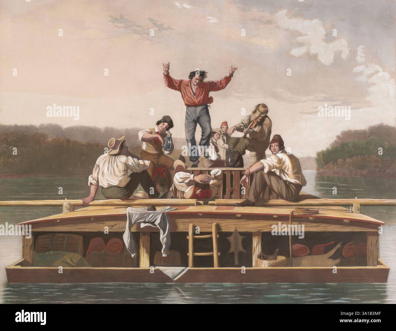The Jolly Flat Boat Men, 1847 Stock Photo - Alamy