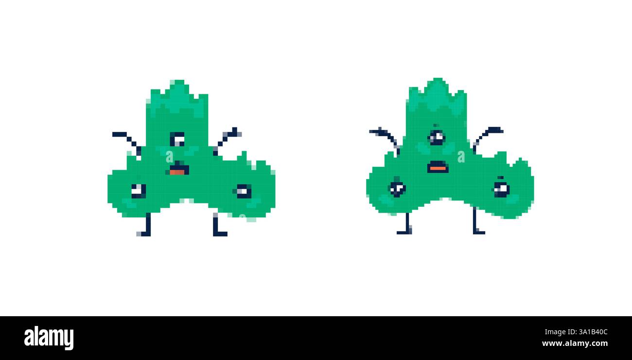 Colorful pixel art monsters with unique features and expressive faces ...