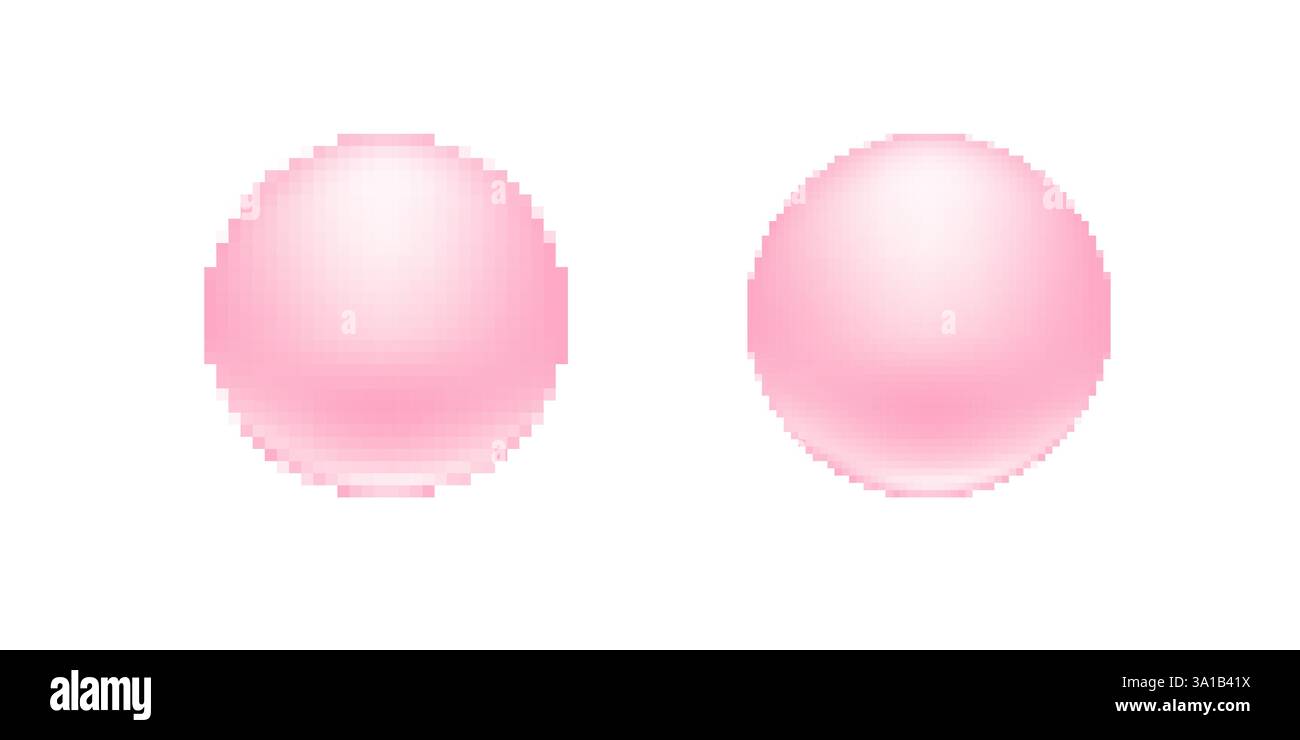 Shiny pink spheres with soft gradient highlight and smooth surface ...