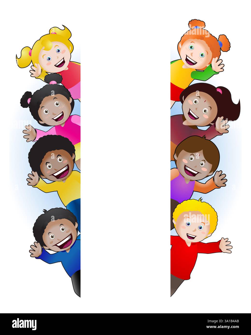 illustration of a banner kids on isolated white background Stock Photo ...