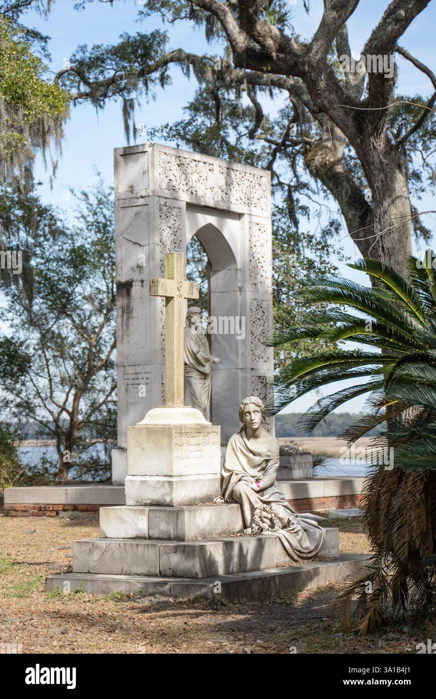 bonaventure, georgia, savannah, cemetery, headstone, spanish moss ...