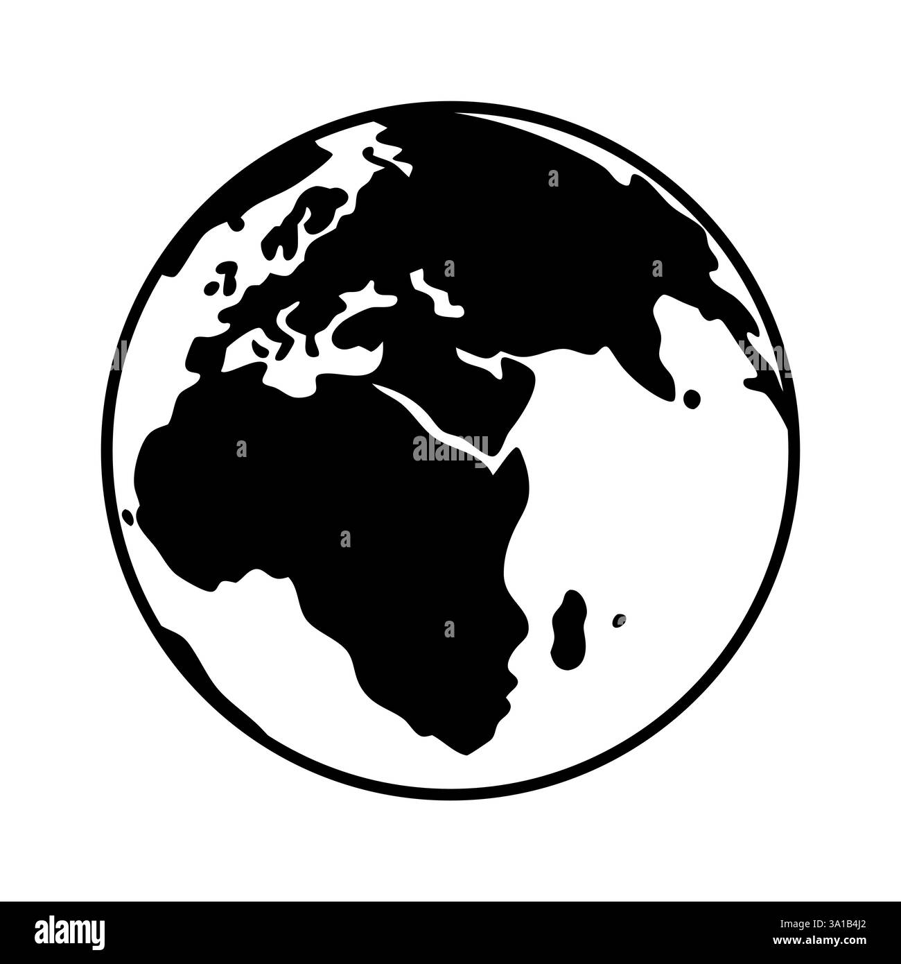 Earth icon. Planet Earth with continents and oceans, isolated on white ...