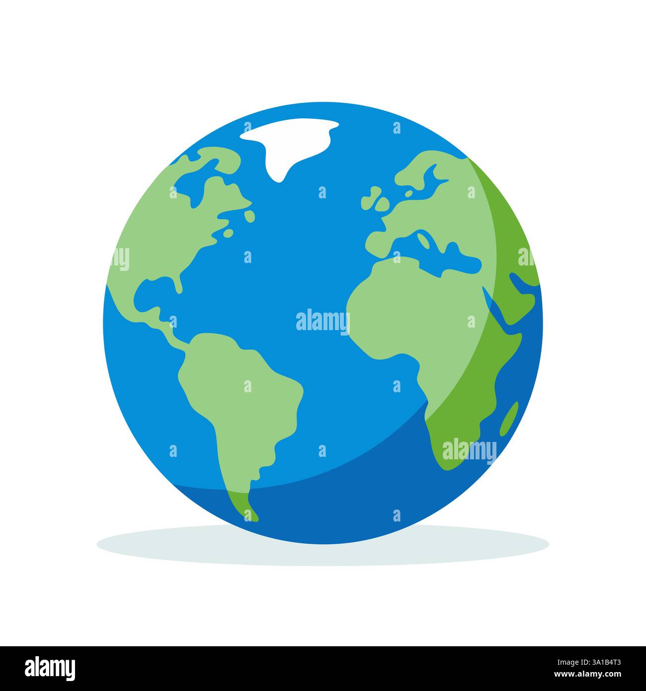 Earth icon. Planet Earth with continents and oceans, isolated on white ...