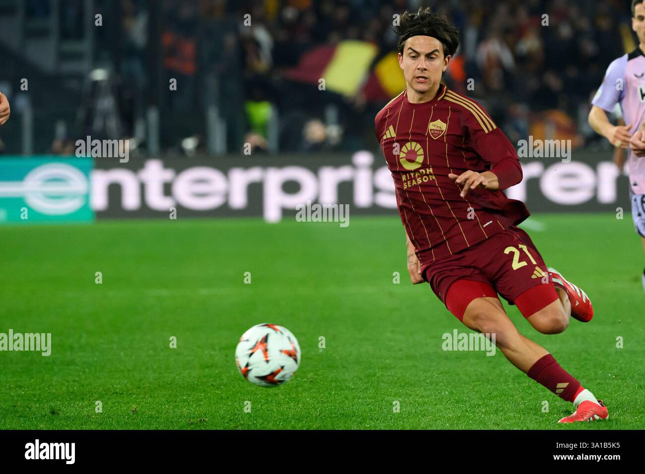 Paulo Dybala of AS Roma in action during the Europa League round of 16 ...