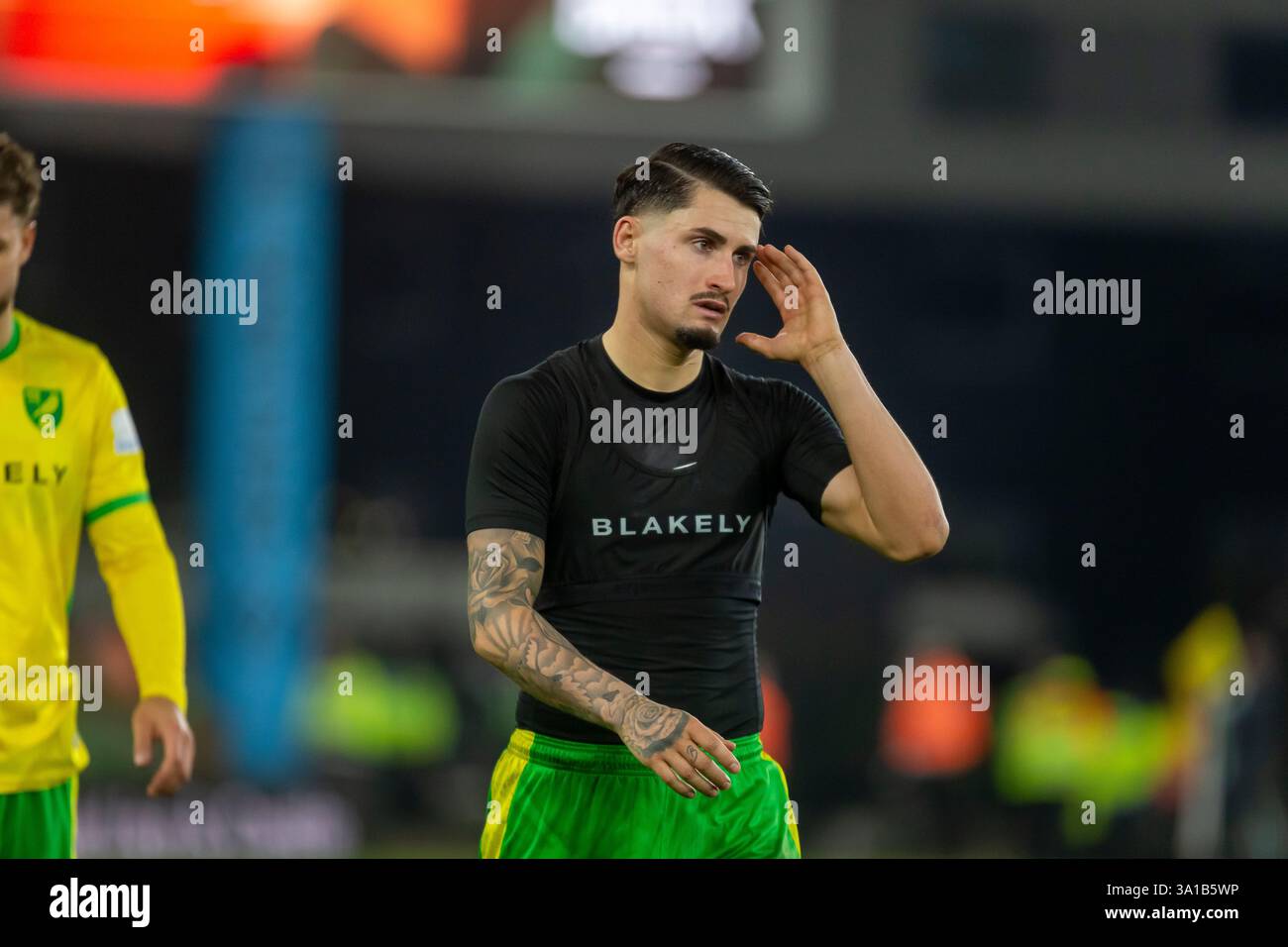 Borja Sainz of Norwich City reacts after the Sky Bet Championship match ...