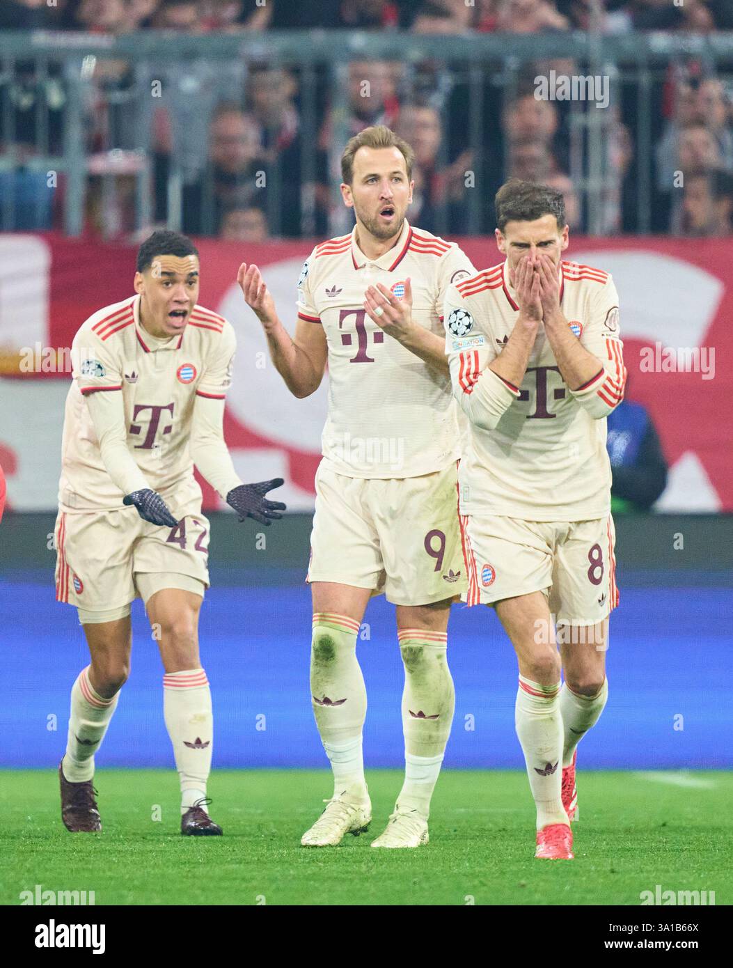 Munich, Germany. 05th Mar, 2025. Jamal MUSIALA, FCB 42 Leon GORETZKA ...