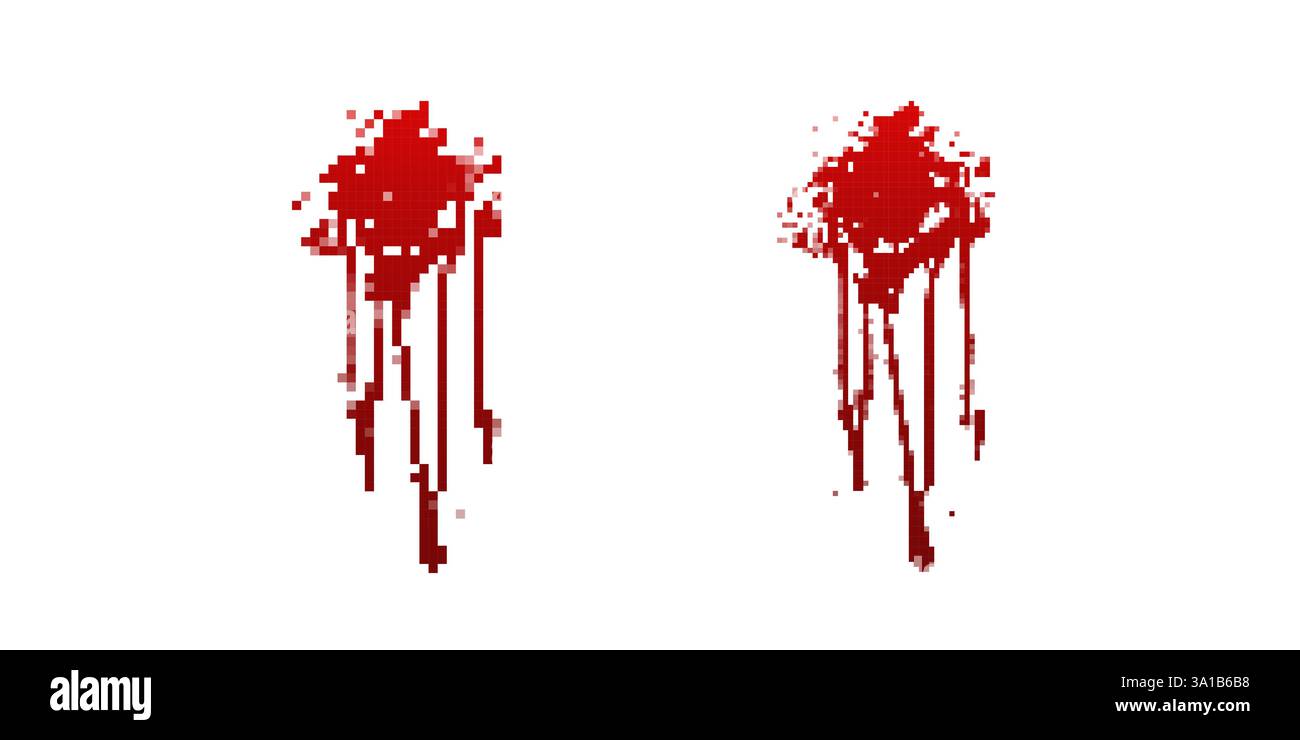 Pixelated blood drips and splatter Stock Vector Image & Art - Alamy