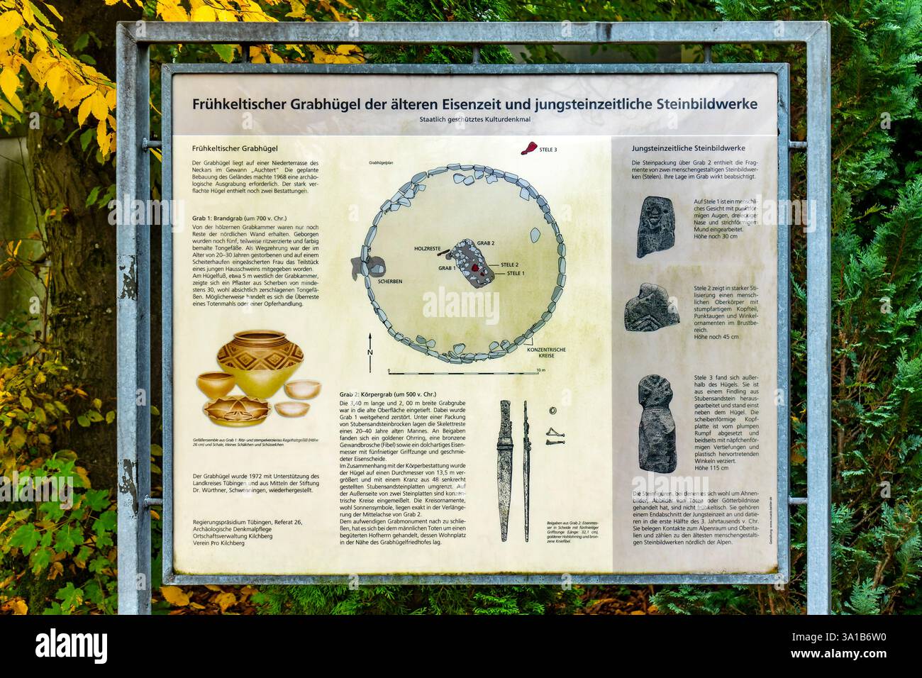 Tübingen - Kilchberg, information panel on the early Celtic burial ...