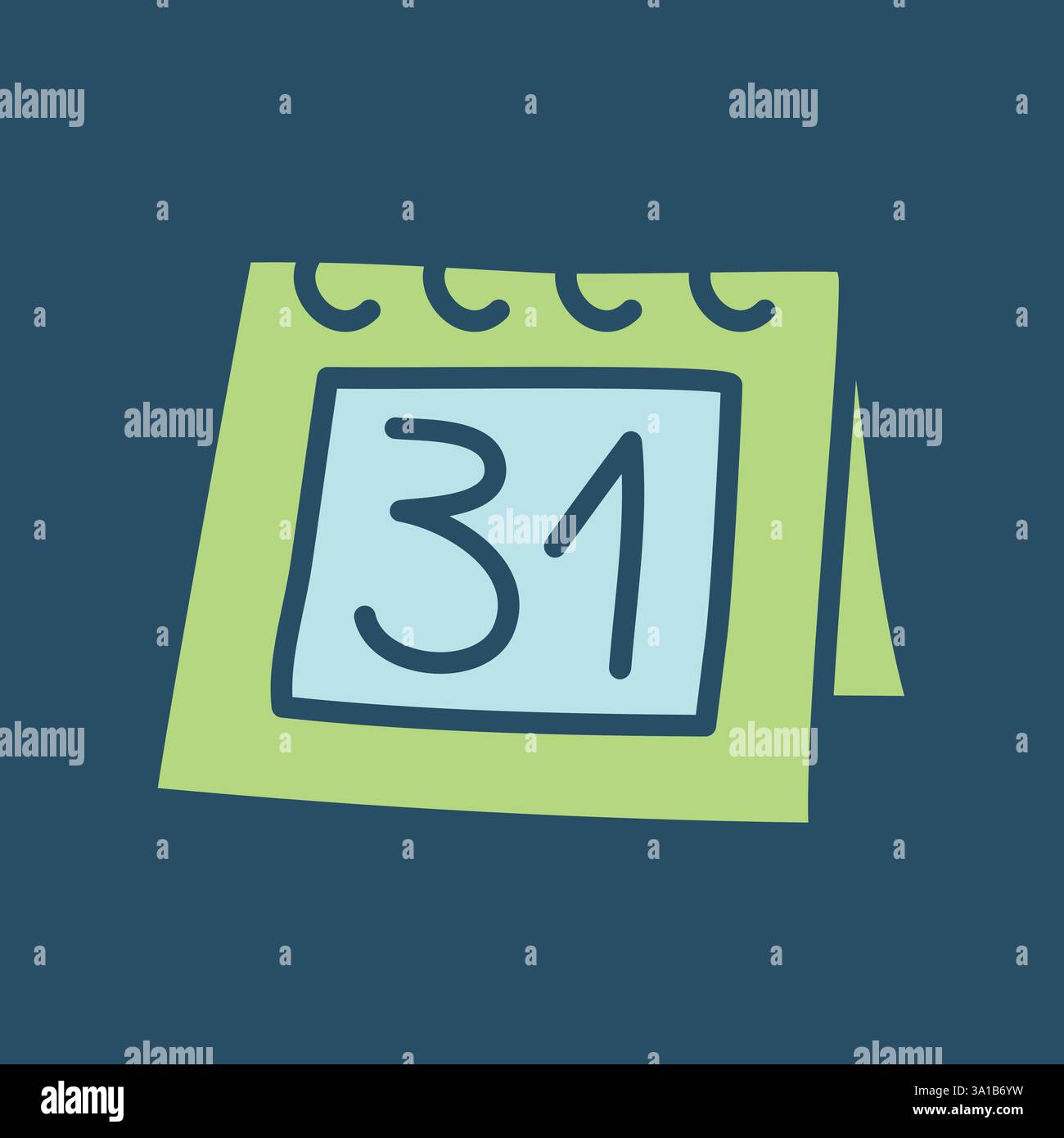 Doodle calendar schedule icon hand drawn in a modern minimalistic style ...