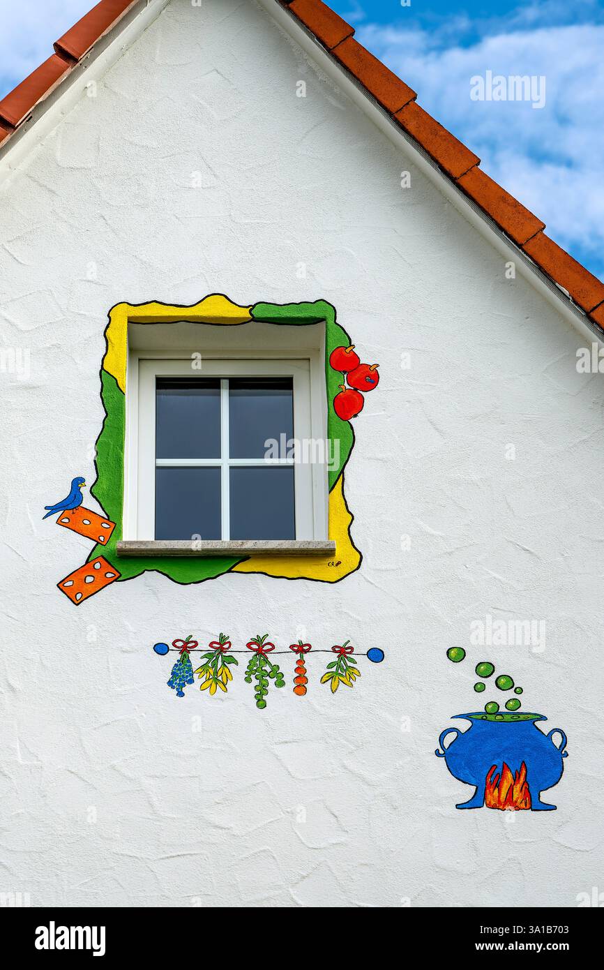Colorful, fairytale window design in the outdoor area Stock Photo - Alamy