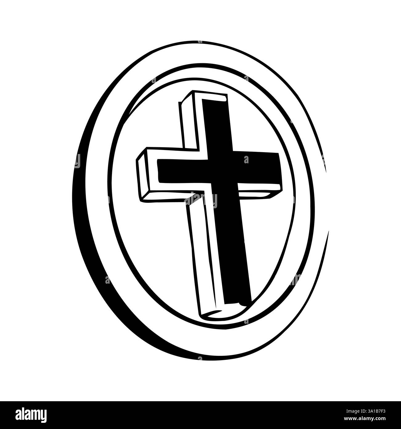 Christian cross icon. Modern logo featuring a Christian cross inside a ...