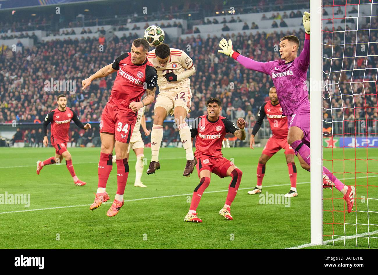 Munich, Germany. 05th Mar, 2025. Jamal MUSIALA, FCB 42 compete for the ball, tackling, duel ...