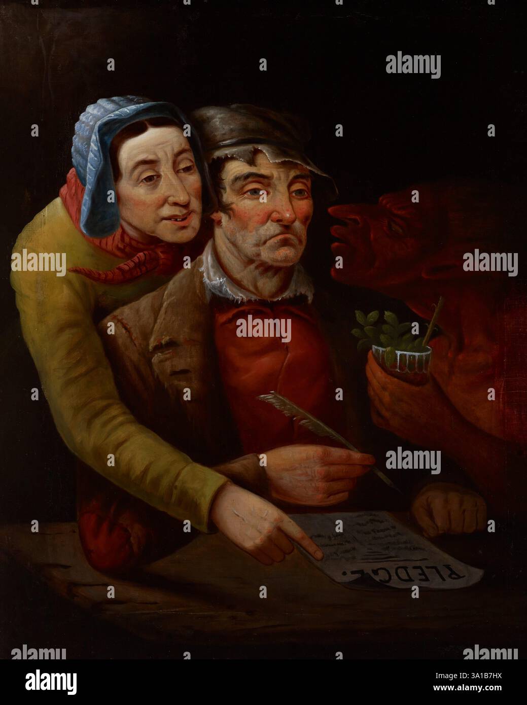 The Temperance Pledge, about 1851. Abstinence from alcohol Stock Photo ...