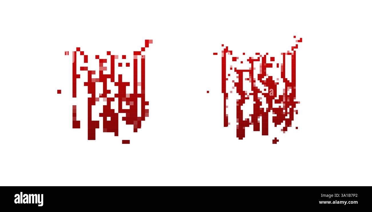 Pixel art dripping blood with glitch effect Stock Vector Image & Art ...