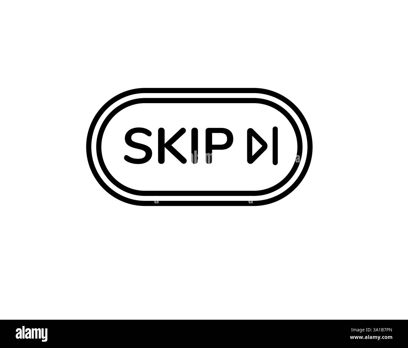 Play skip button icon with black outline and minimalist design elements Stock Vector Image & Art ...