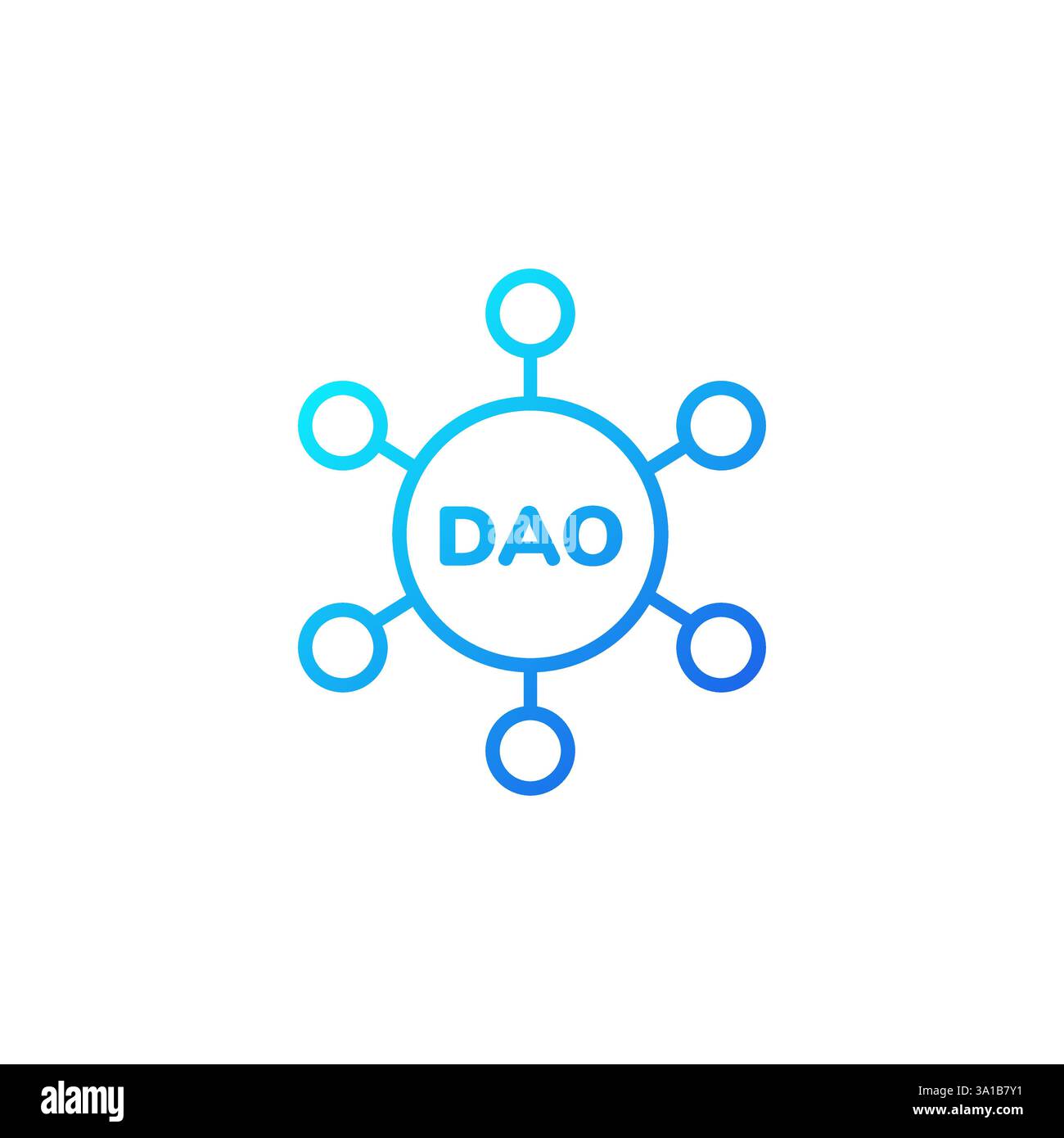 Dao network symbol with connected nodes in a simple and modern circular ...