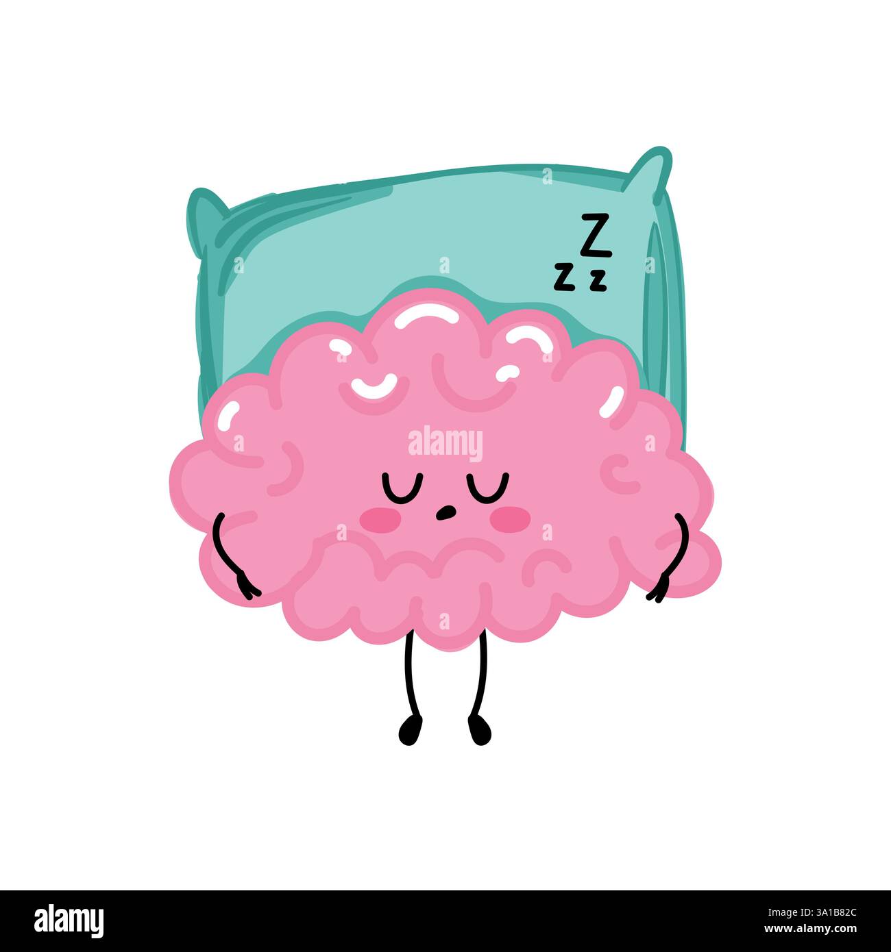 Brain human kawaii Stock Vector Images - Alamy