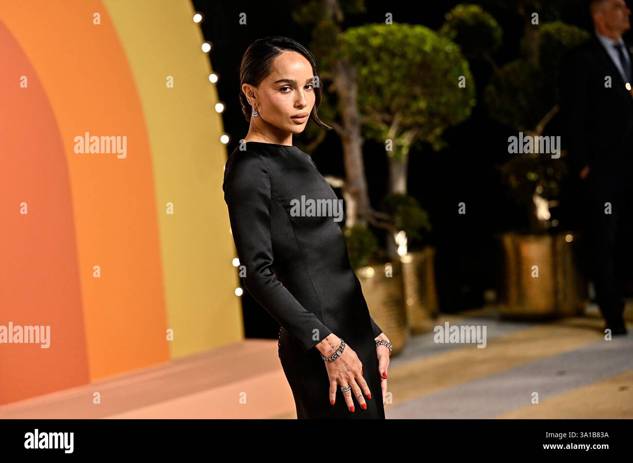 Zoe Kravitz arrives at the Vanity Fair Oscar Party on Sunday, March 2 ...