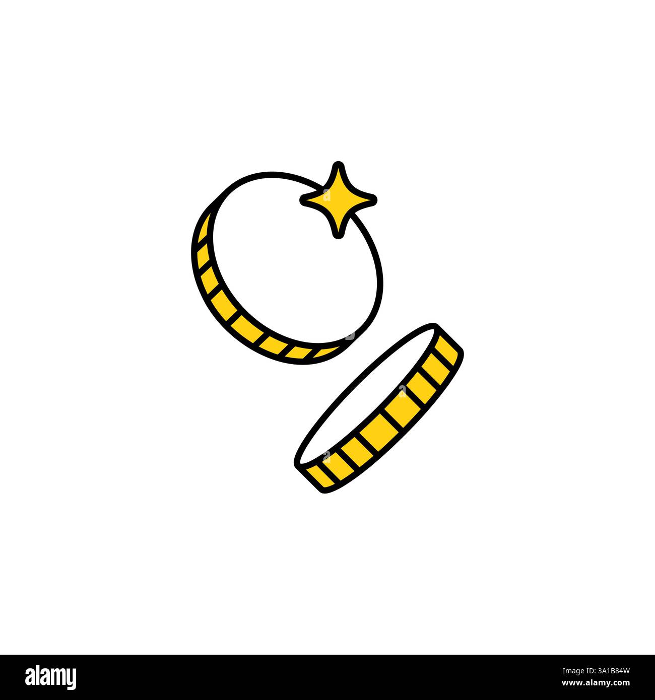 Yellow and white open jewel box with star icon on top Stock Vector ...