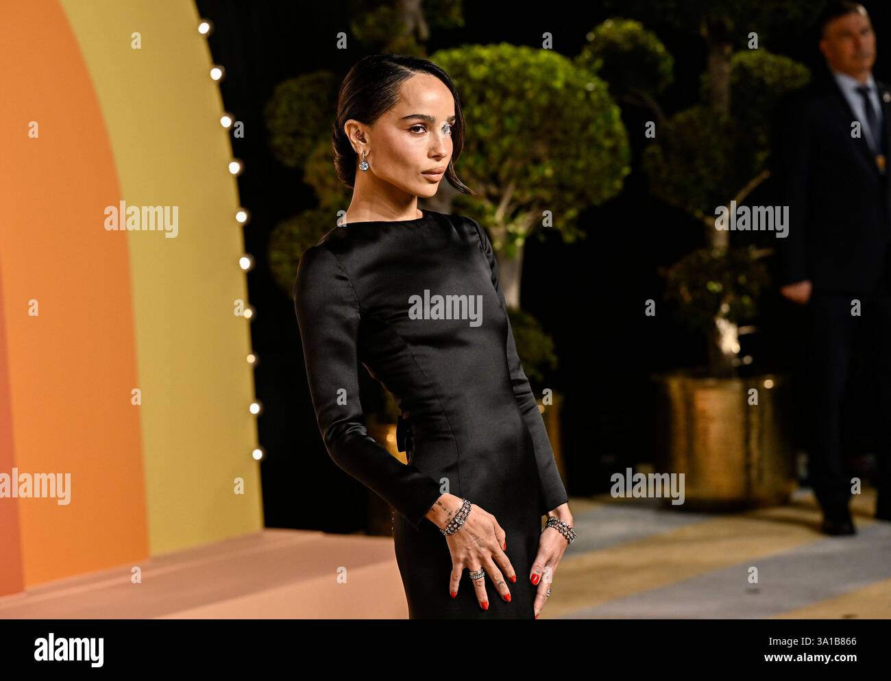 Zoe Kravitz arrives at the Vanity Fair Oscar Party on Sunday, March 2 ...