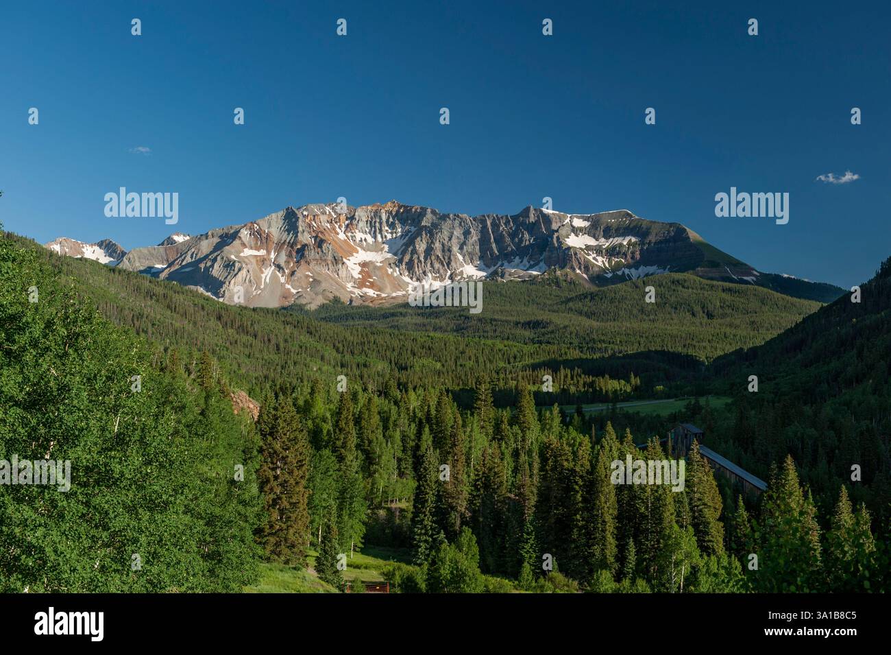 The (ghost town) site of Matterhorn, Colorado. A picturesque ridge of ...
