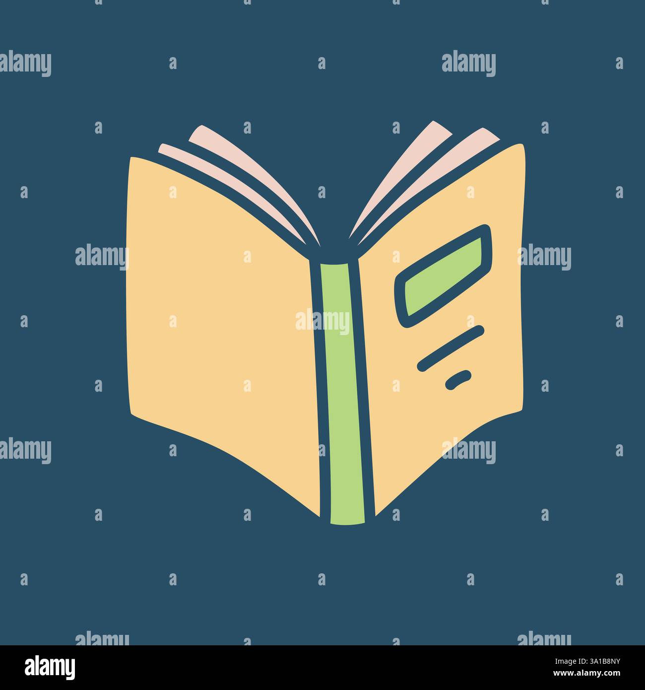 Doodle open book icon hand drawn in a modern minimalistic style and ...