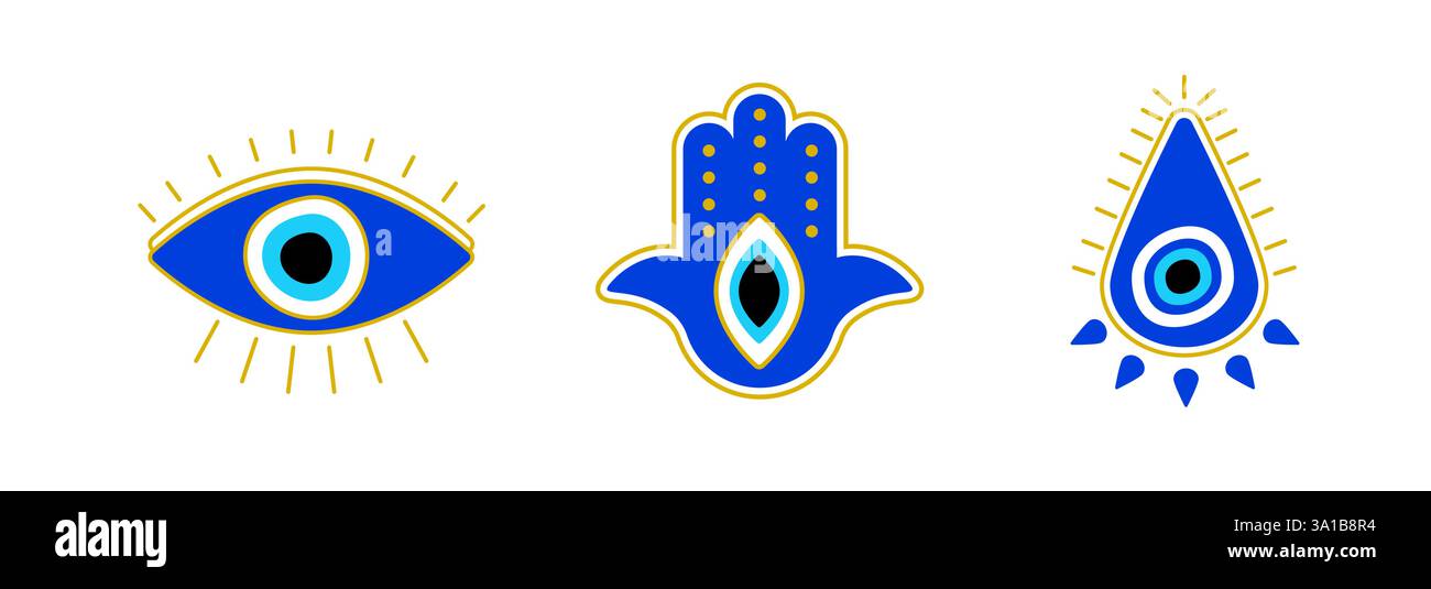 Evil eye symbols illustration emphasizing protection and cultural ...