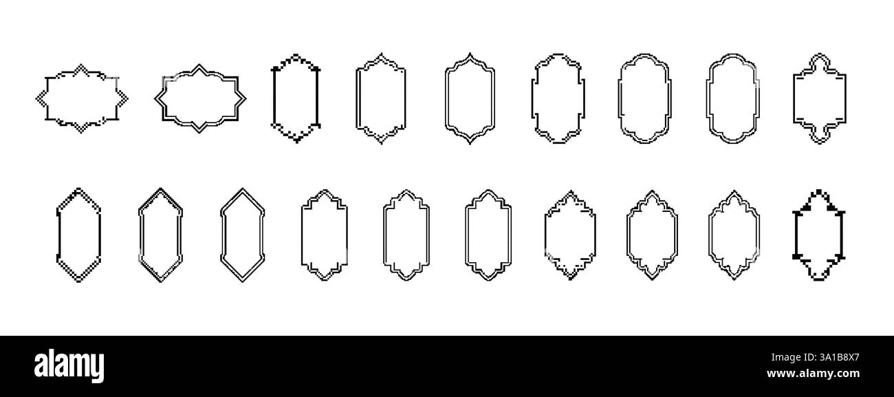 Set of geometric frame designs with unique shapes and borders in ...