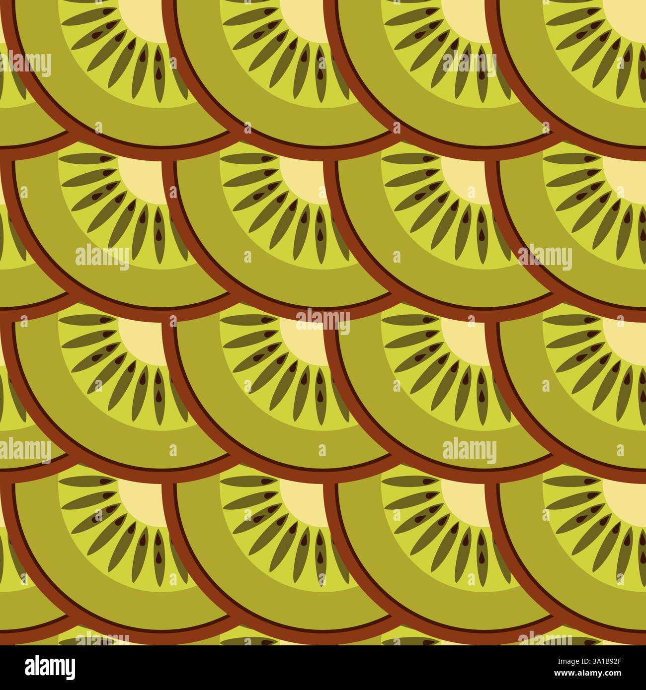 Seamless botanical pattern with kiwi slices vector illustration Stock ...