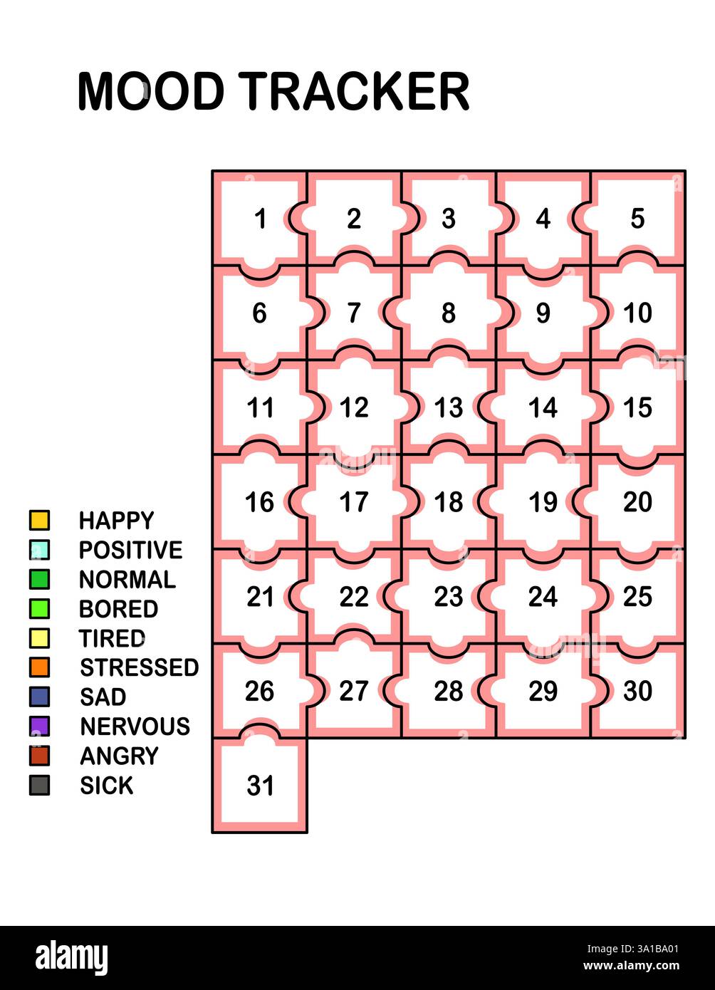 Mood tracker in pixels. Calendar munthly, yearly, weekly, dayly ...