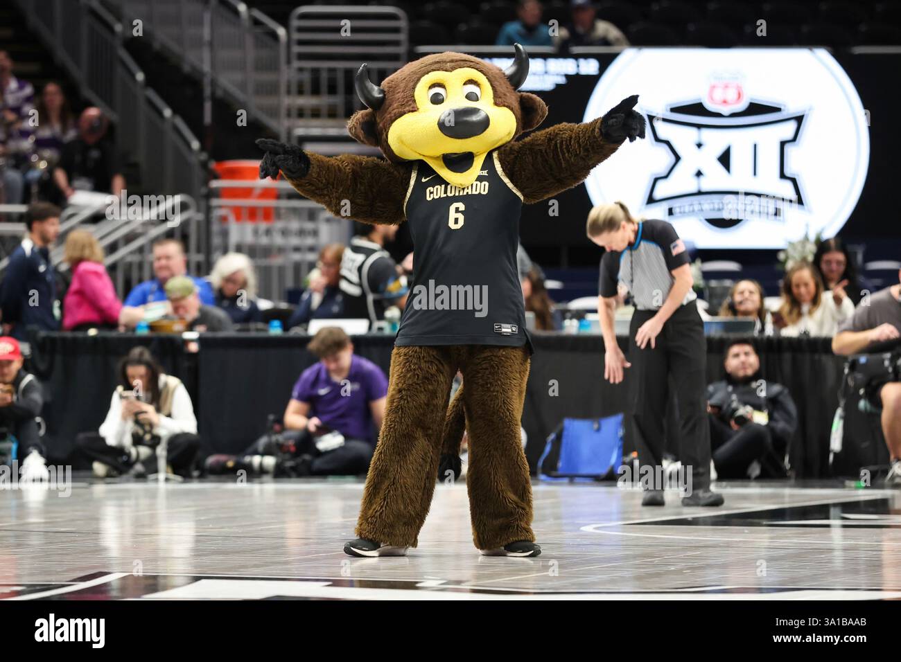 KANSAS CITY, MO - MARCH 08: Colorado Buffaloes mascot Chip during a ...