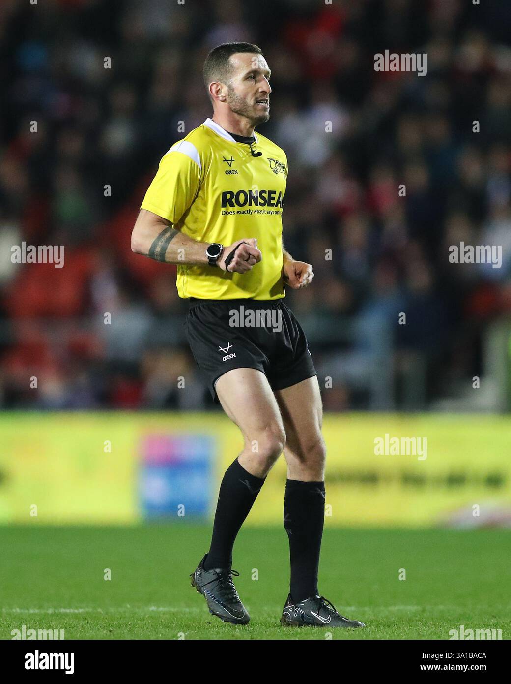 Referee Jack Smith during the Betfred Super League Round 4 match St ...