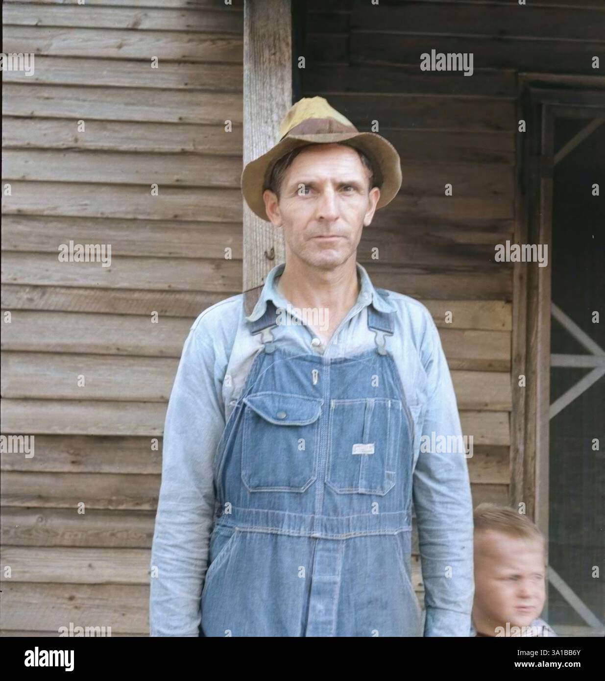 Tobacco sharecropper. Person County, North Carolina]. (Colorised black ...