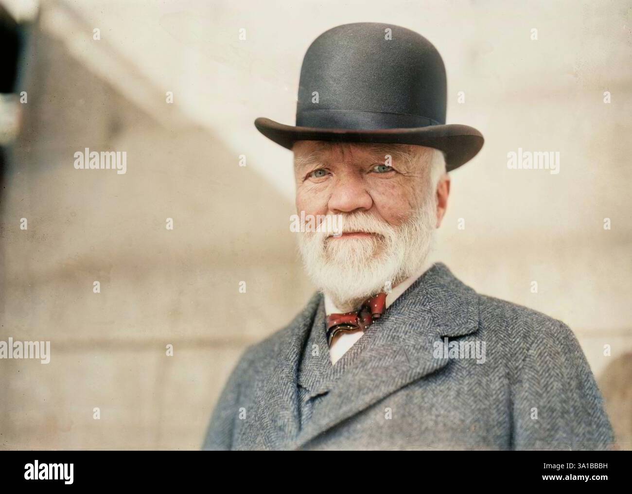 Andrew Carnegie, 1913. Shows Andrew Carnegie on return from his annual ...