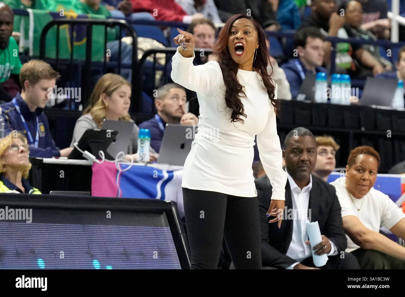 Notre Dame head coach Niele Ivey directs her team against California ...