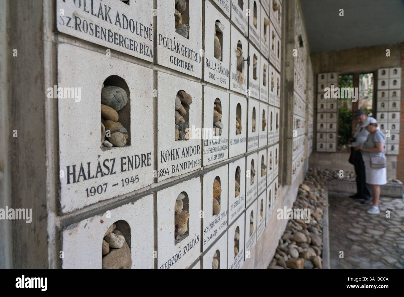 Memorial wall at the Jewish Cemetery in Budapest, Hungary ...