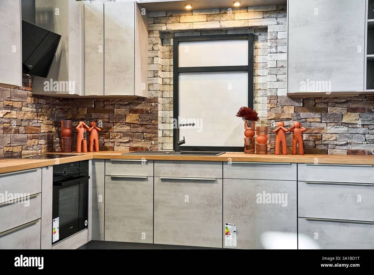 Augsburg, Bavaria, Germany - March 7, 2025: Modern fitted kitchen from ...