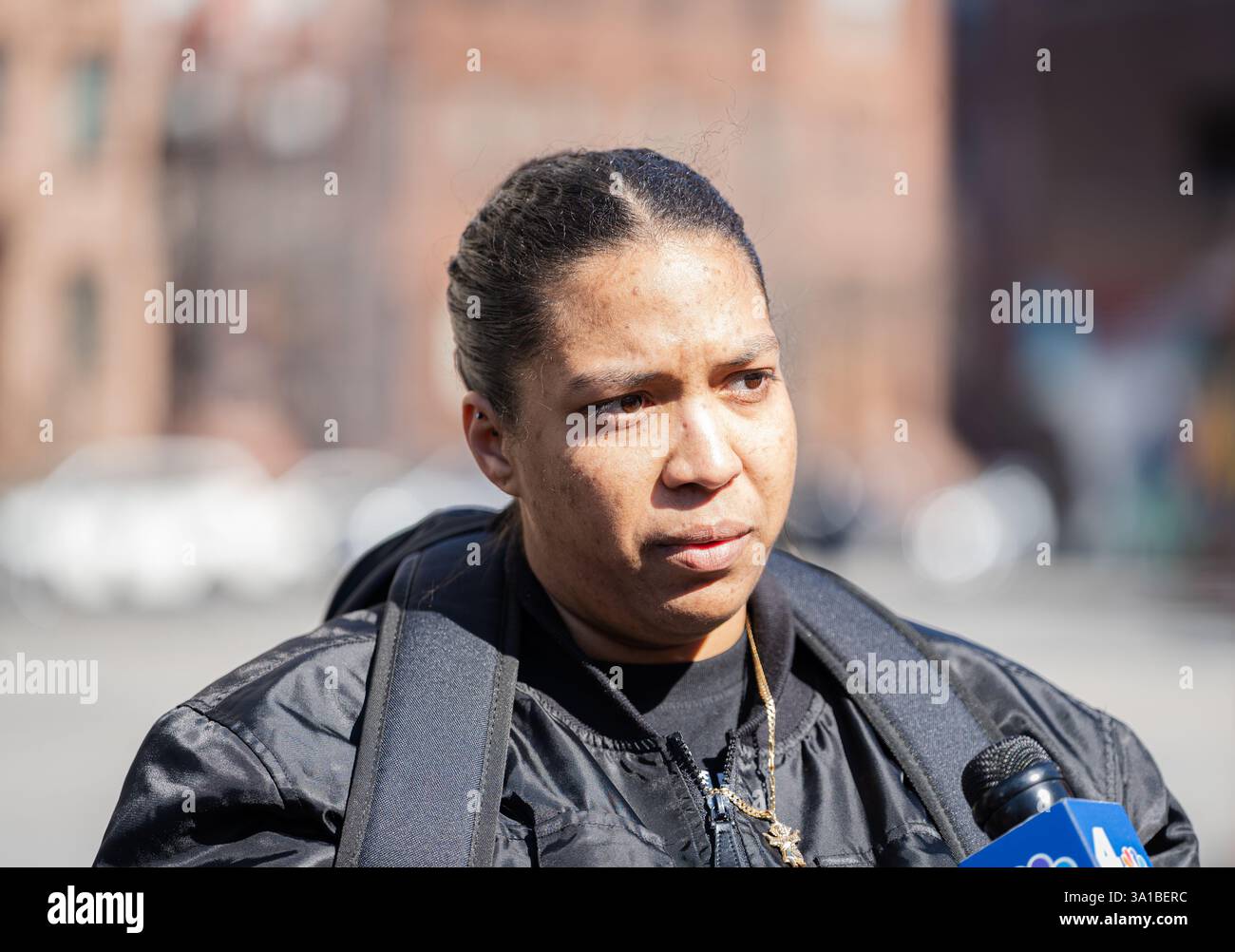 Family members of Messiah Nantwo speak to reporters as Rev. Kevin ...