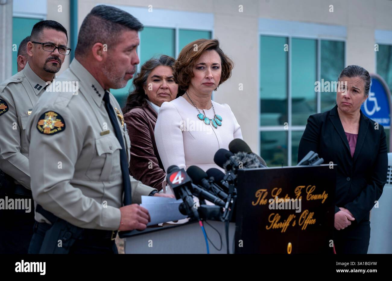 Santa Fe County Sheriff, Adan Mendoza, second from left, Dr. Heather ...